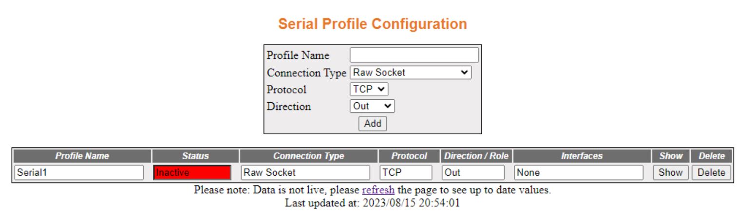 Enabling Serial TCP Mirroring